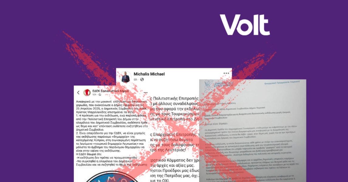 17 April 2025 - Volt defends the obvious: Peace is the path to a solution – Volt Cyprus